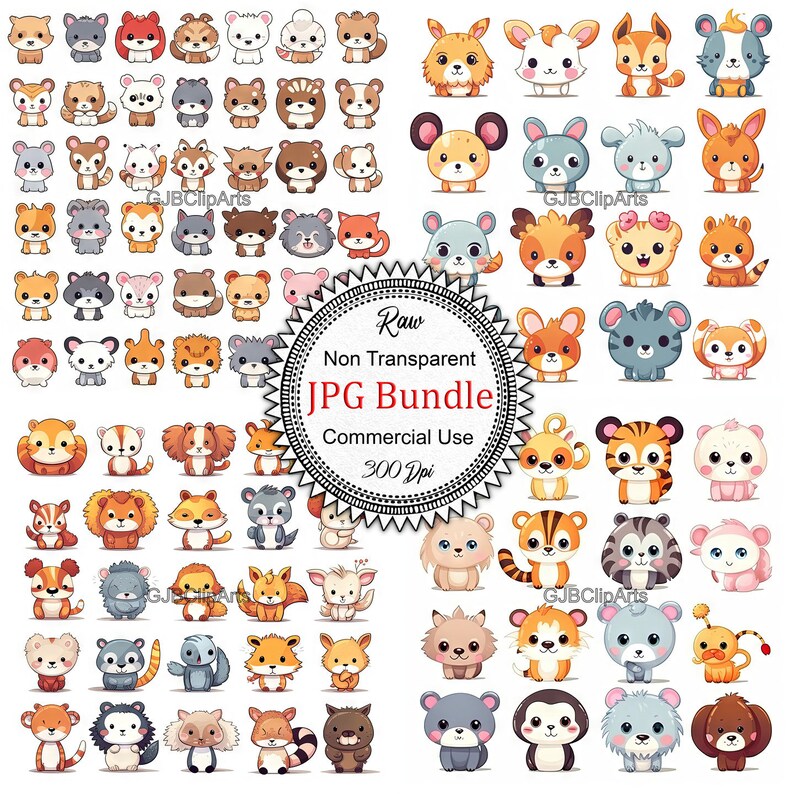 Animal Clipart Digital Stickers, Digital Clipart, Printable Stickers ...