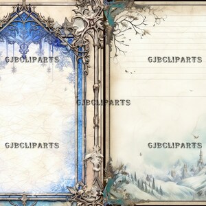 Frozen Kingdom Lined Page, Empty Journal Page Clipart, Junk Journaling ...