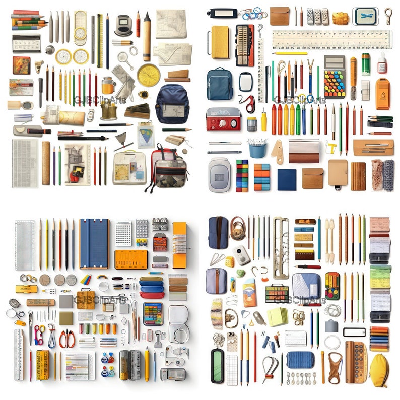 School Supplies Clipart Pencil Clipart Notebook Clipart - Etsy