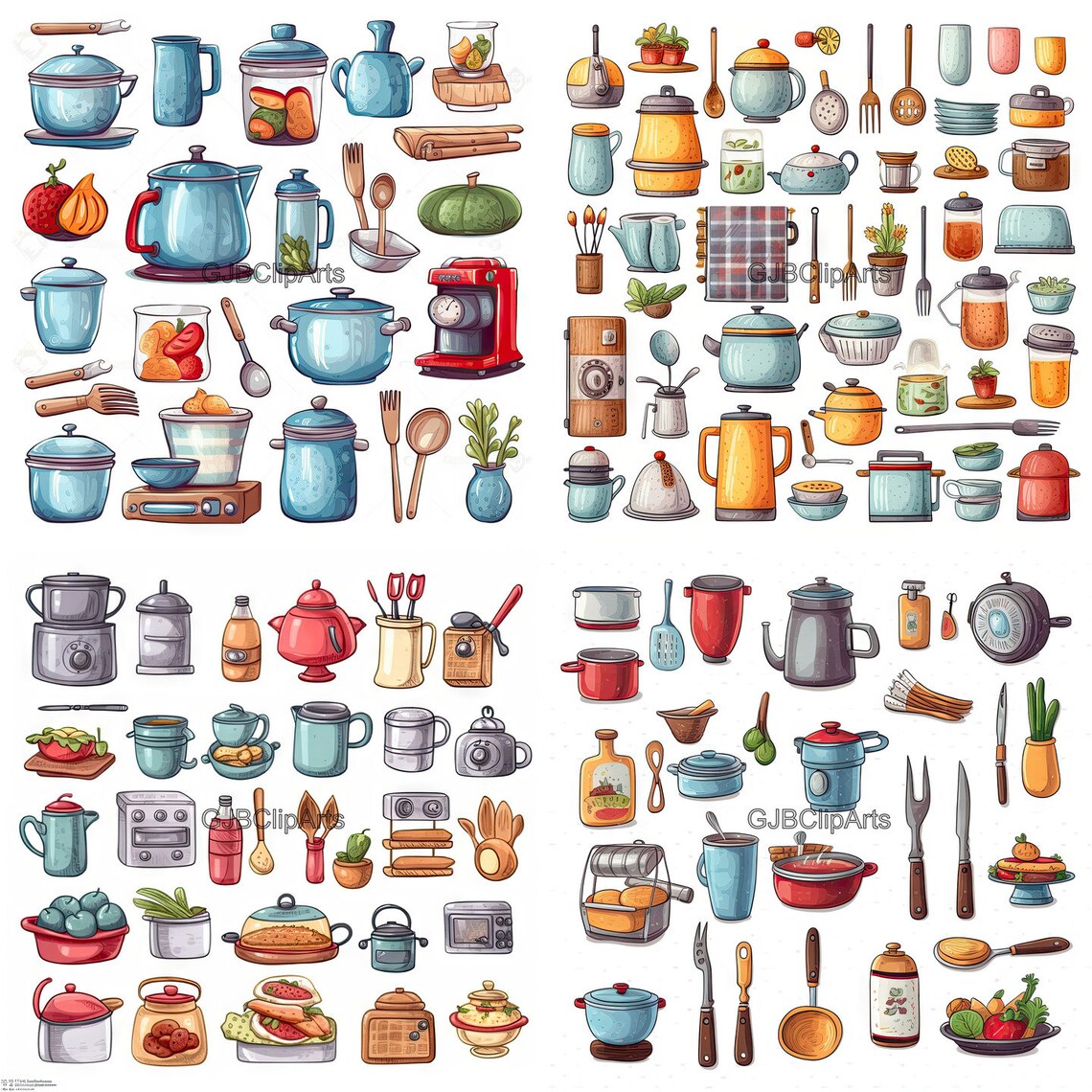 Kitchen Clipart Digital Stickers, Digital Clipart, Printable Stickers ...