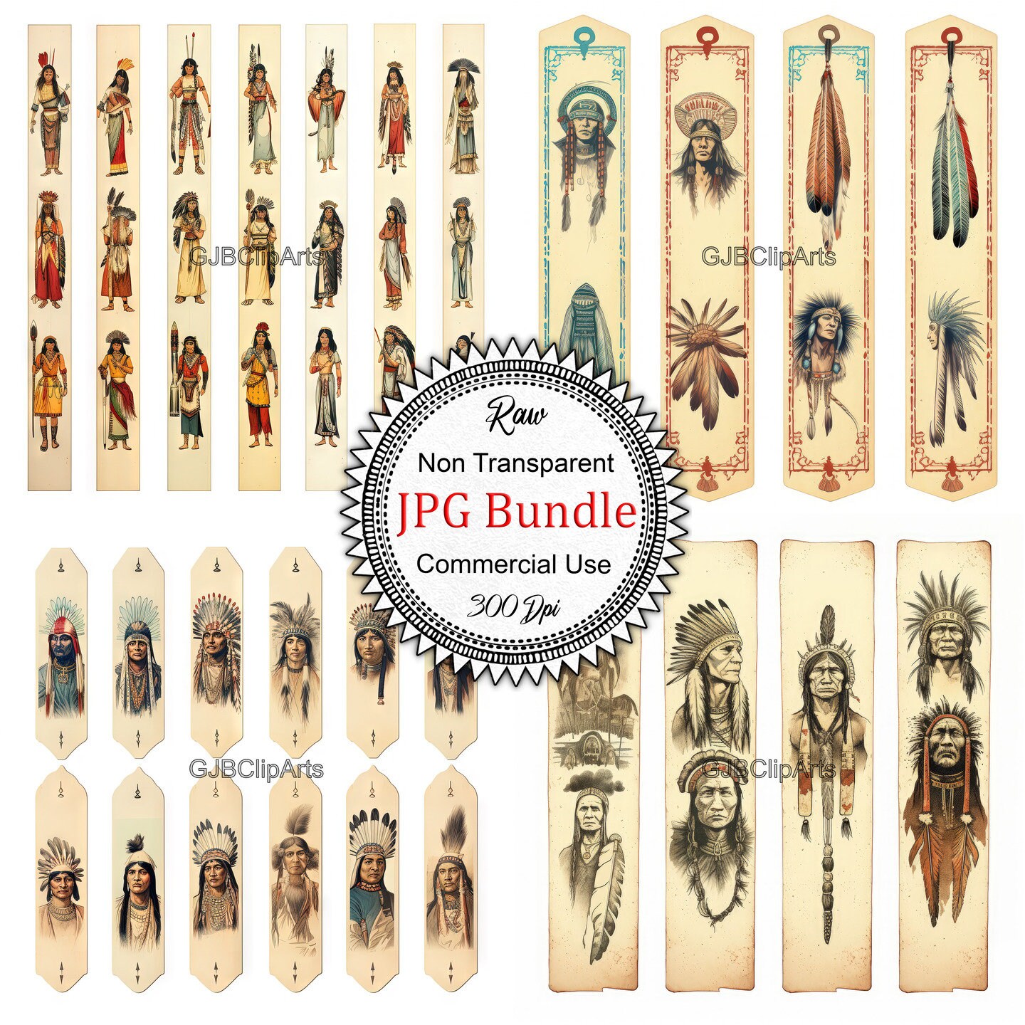 Native Americans Ornamental Bookmark Clipart Canoe Clipart Totem Pole ...
