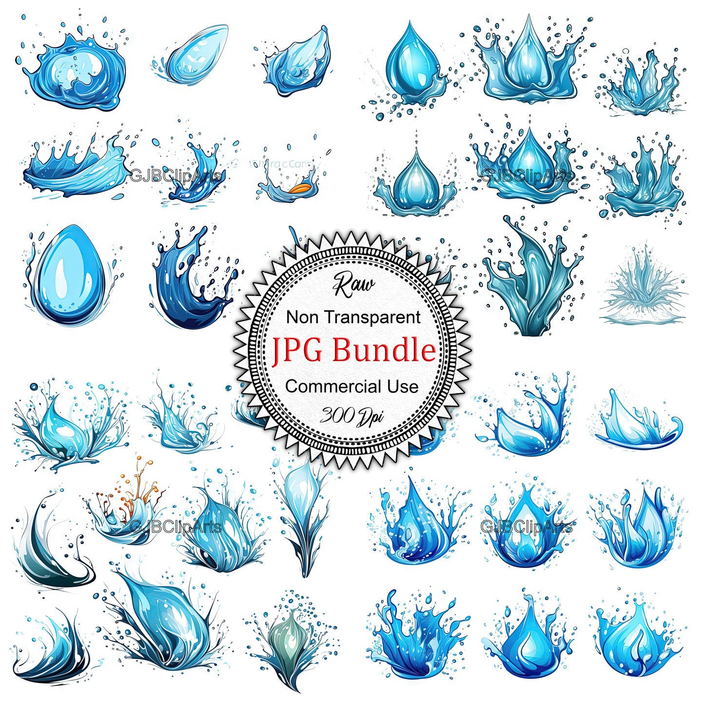 Water Splash Vector Clipart, Junk Journal Supplies, Junk Journals ...