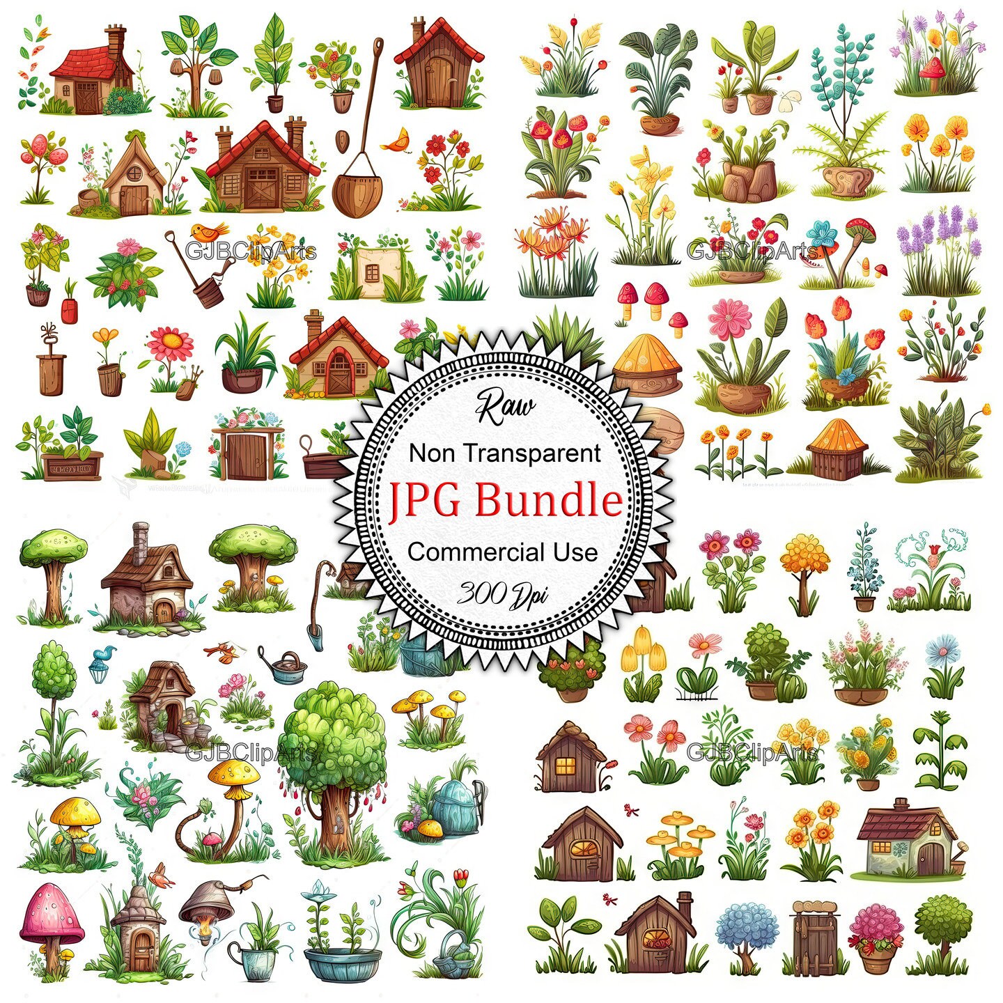 Garden Clipart Digital Stickers, Digital Clipart, Printable Stickers ...
