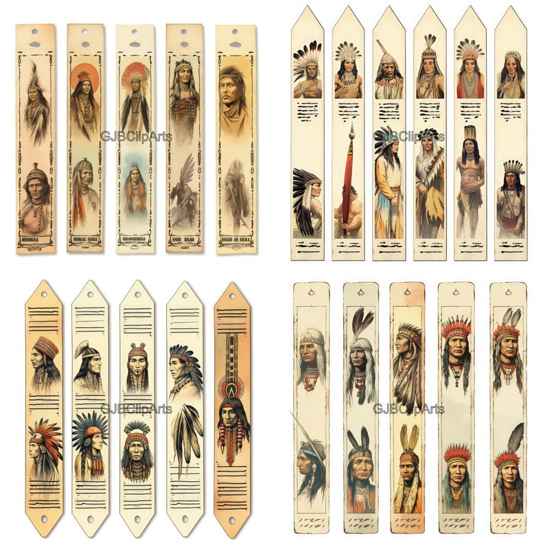 Native Americans Ornamental Bookmark Clipart Canoe Clipart Totem Pole ...