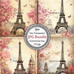 Eiffel Tower in Paris Lined Page Clipart, Eiffel Tower Clipart Paris ...