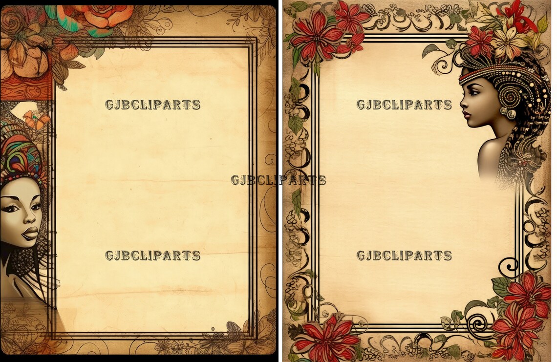 African American Lined Page Clipart, Empty Journal Page Clipart ...