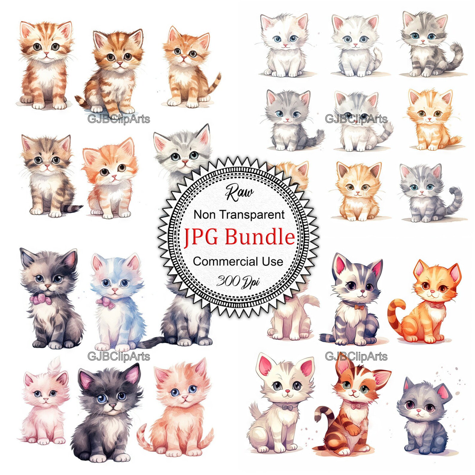 Kitten Clipart, Printable Kitten , Digital Stickers, Digital Clipart ...