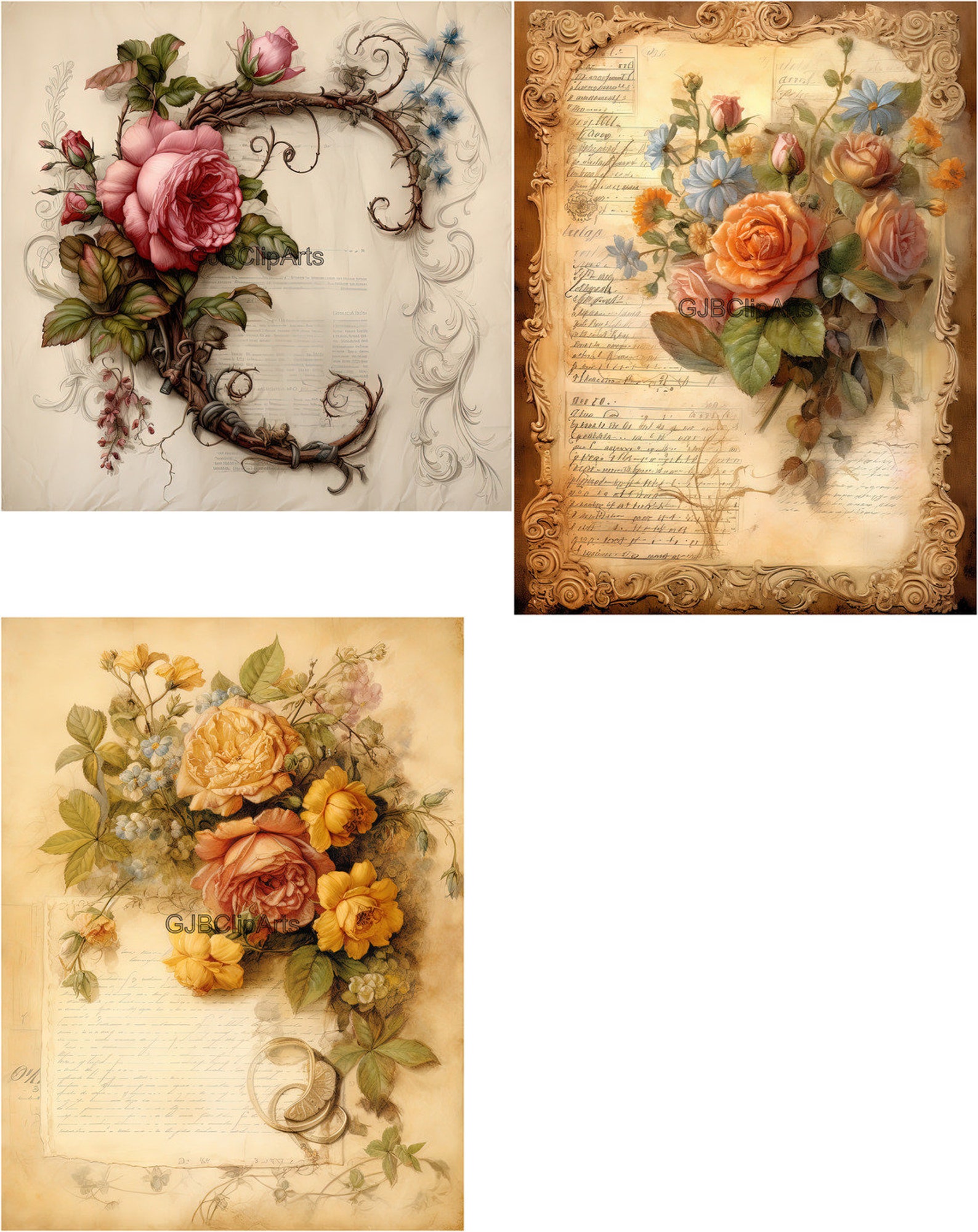 Victorian Era Letter Drawing Clipart, Old Letter Clipart, Scrapbooking ...