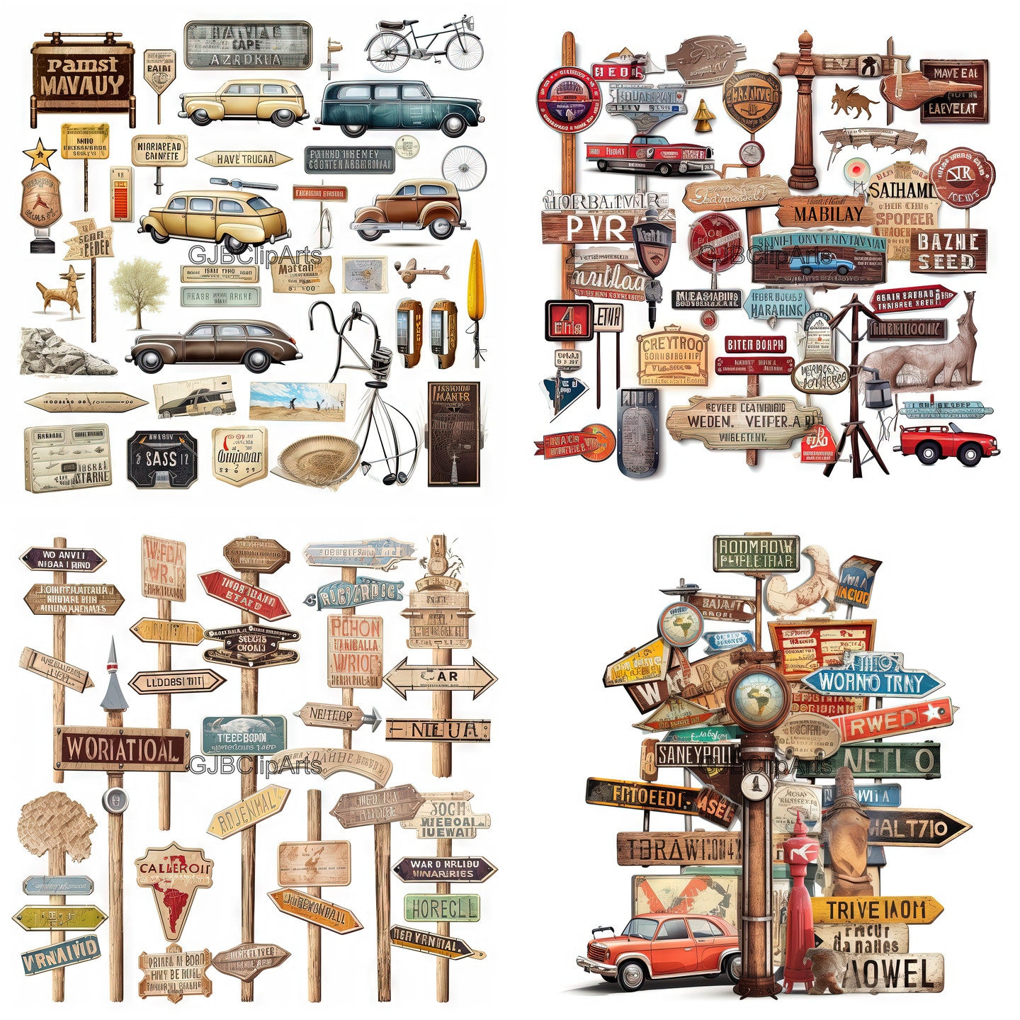 World Travel Road Sign Clipart, Journaling for God, Junk Journal ...