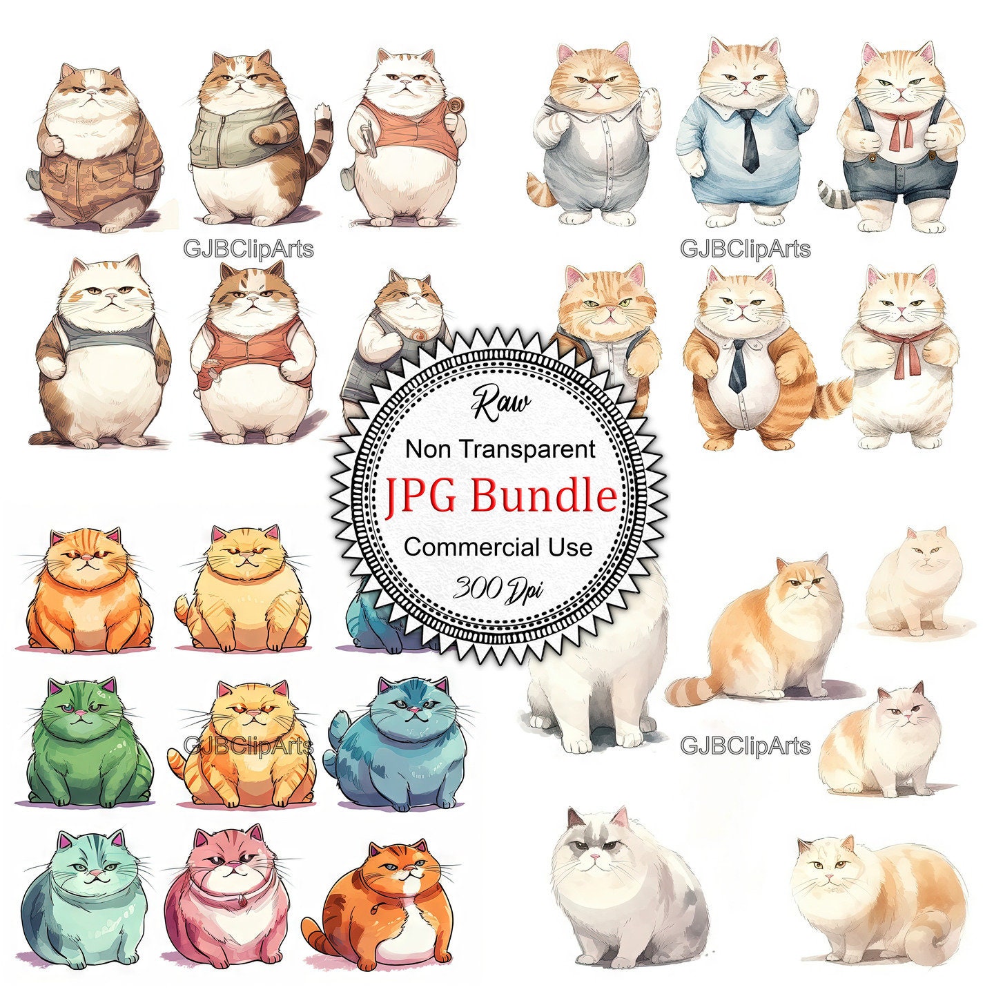 Cat Clipart Digital Stickers, Digital Clipart, Printable Stickers ...