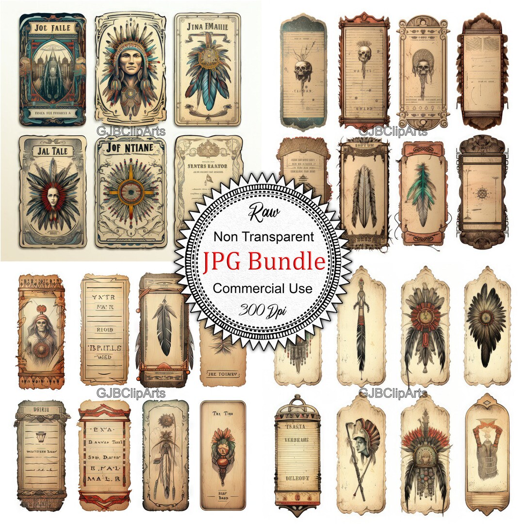 Native Americans Tall Ornate Labels Clipart Bison Clipart Eagle Clipart ...