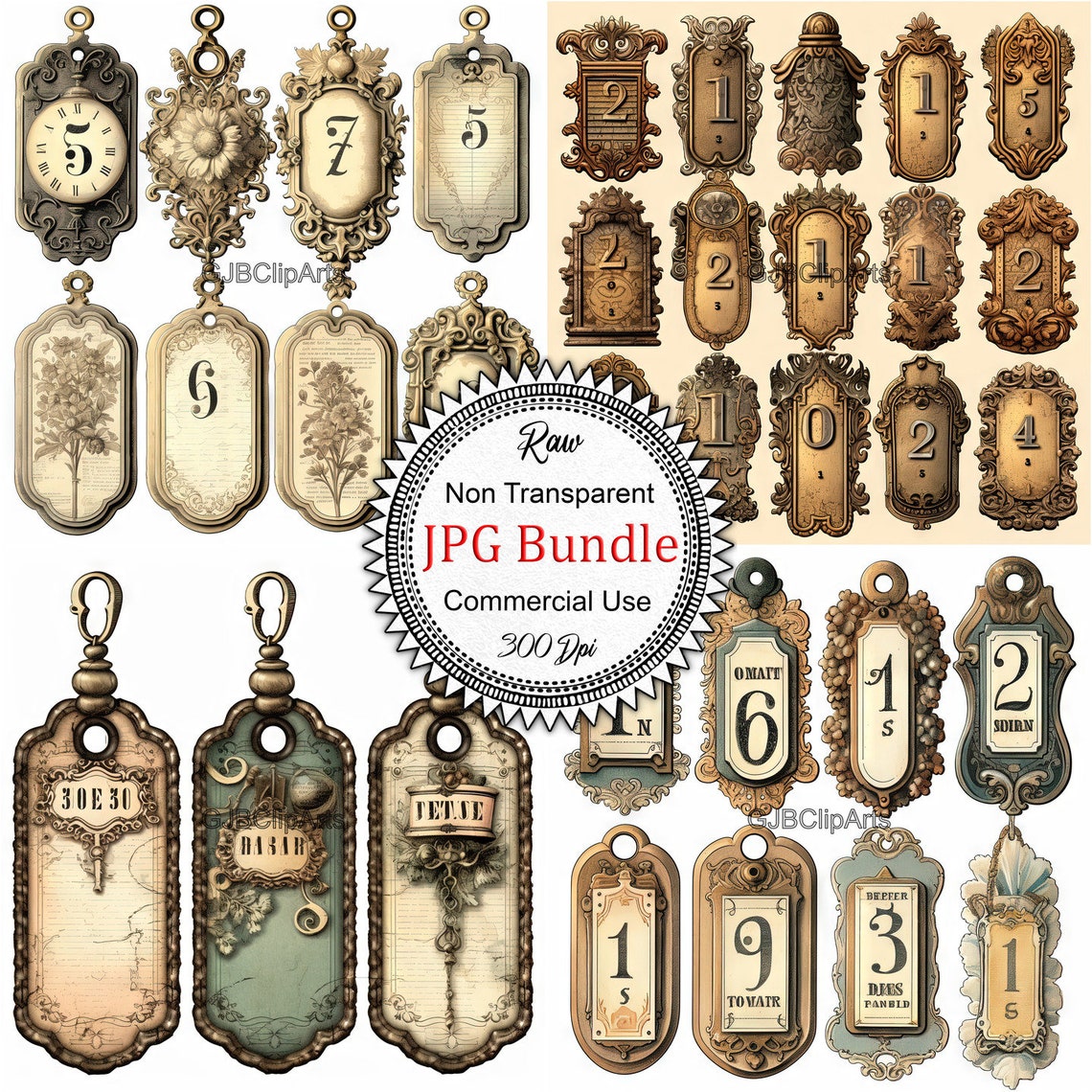 Vintage Butterfly Labels: Ephemeral Beauty of Nature,digital Clipart ...