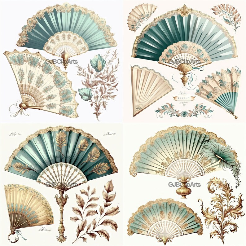 Beautiful Regency Fan Collection: Vintage Tones and Intricate Designs ...