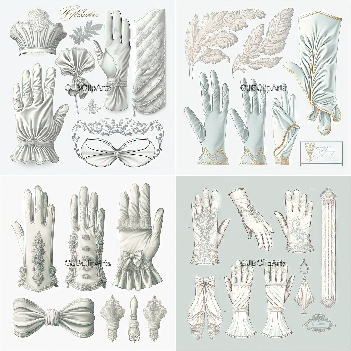 Beautiful Regency White Gloves Collection: Vintage Tones and Delicate ...