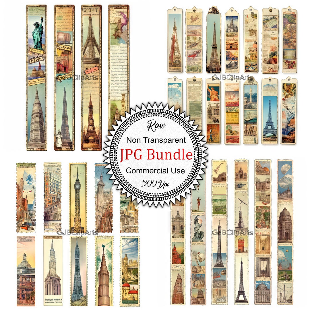 World Travel Bookmark Clipart, Journaling Gift Box, Junk Journaling ...