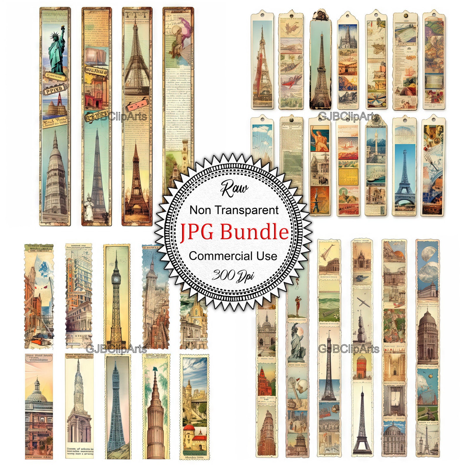 World Travel Bookmark Clipart Journaling Gift Box Junk - Etsy