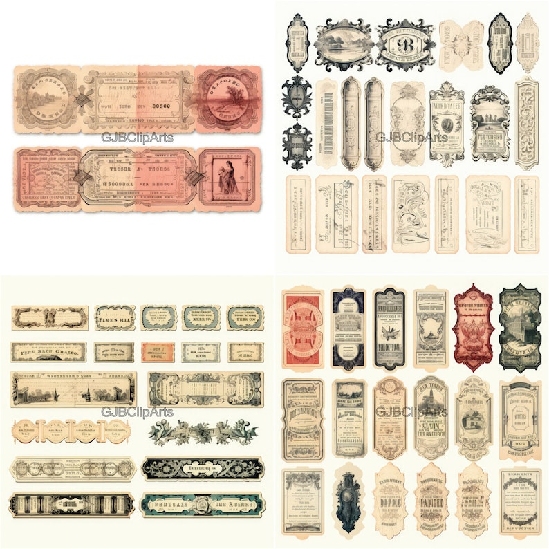Gothic Fussy Ornamental Vintage Ticket Clipart, Gothic Arch Clipart Bat ...