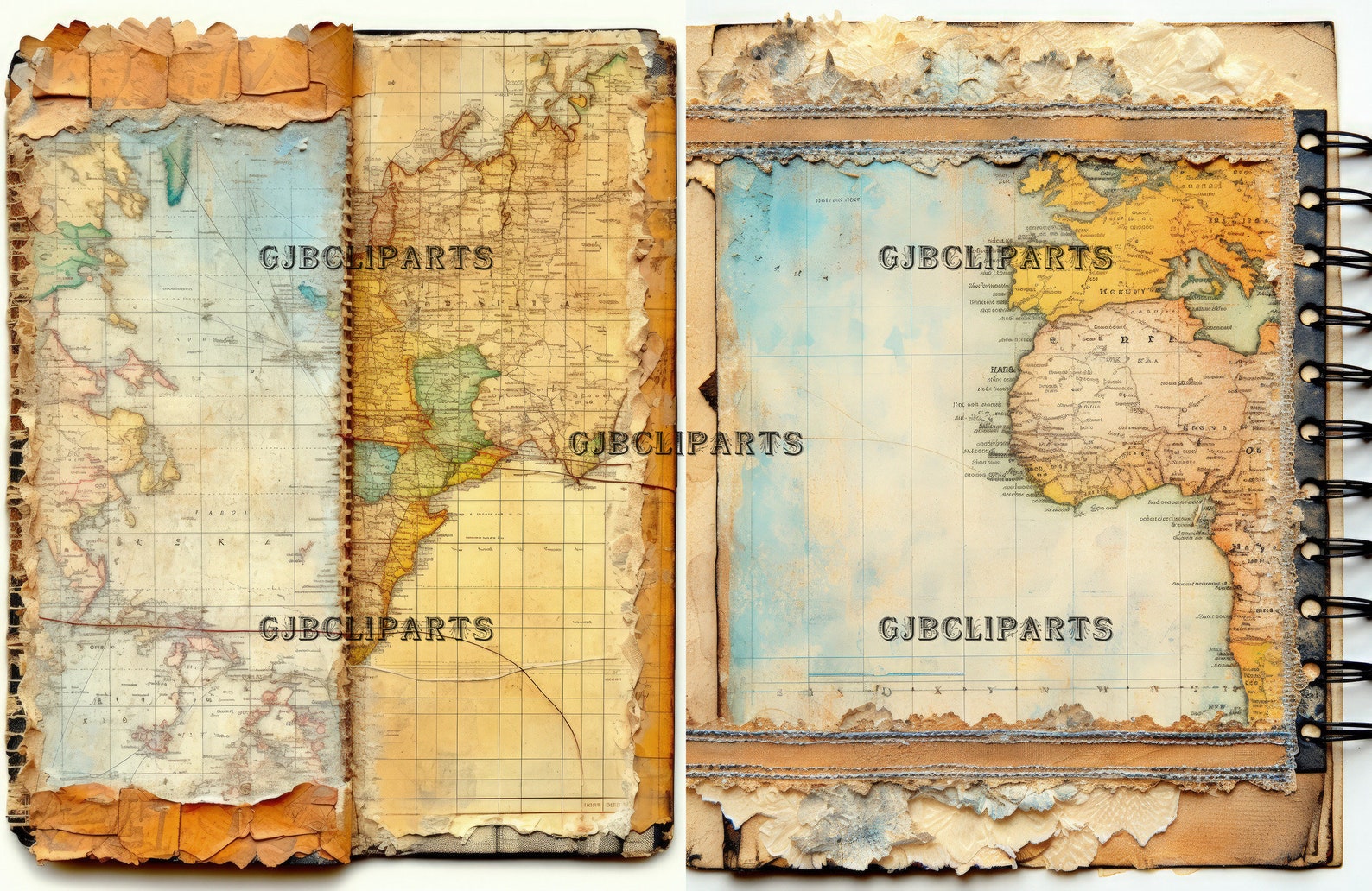 Maps Lined Page, Empty Journal Page With a Border Clipart, Journaling ...