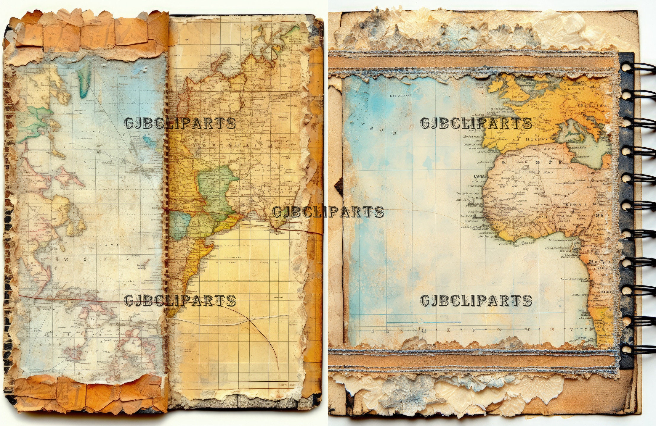 Maps Lined Page, Empty Journal Page With a Border Clipart, Journaling ...