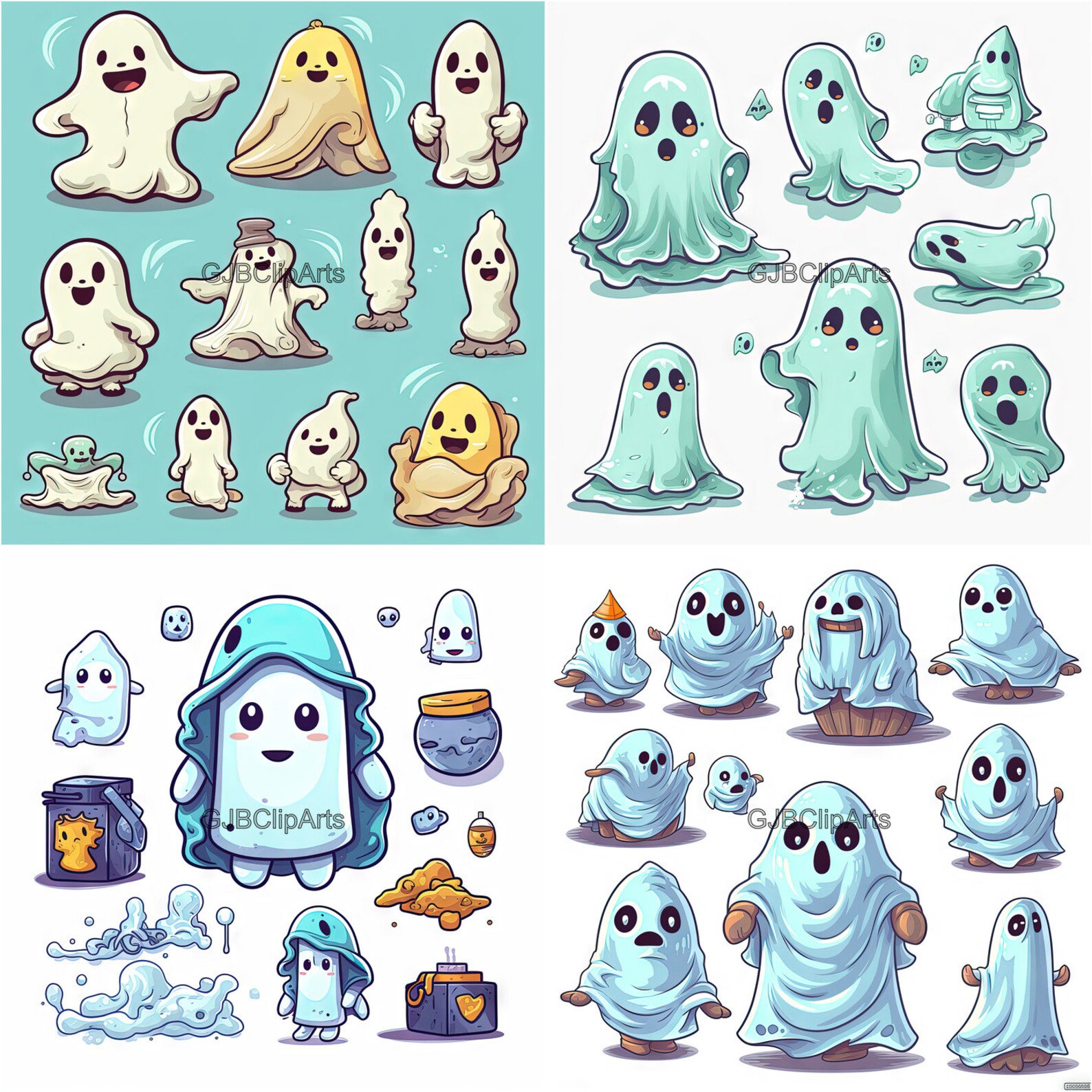 Ghost Elements Clipart, Junk Journaling Background Printables ...