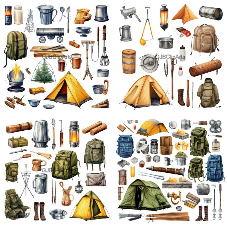Camping Excursions Clipart, Tent Clipart, Campfire Clipart ...