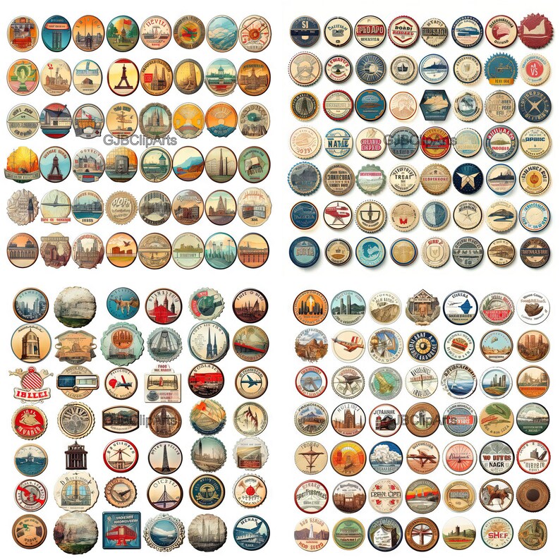 World Travel Badge Clipart, Journaling Pages, Journaling Templates ...