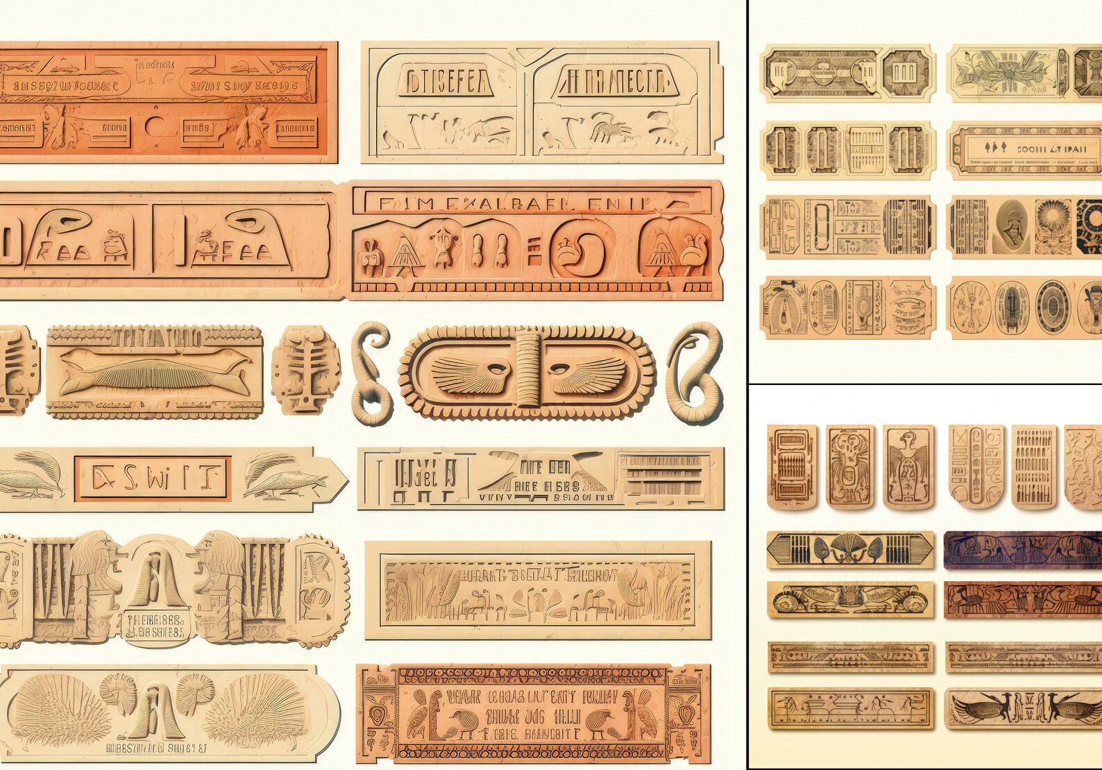 Ancient Egypt Ornamental Vintage Ticket Clipart, Sarcophagus Clipart ...