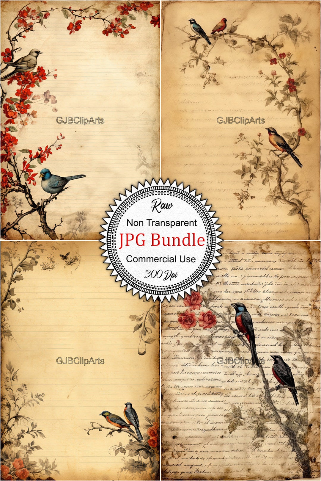 18th Century Vintage Letter Paper Template Clipart, Scrapbooker ...