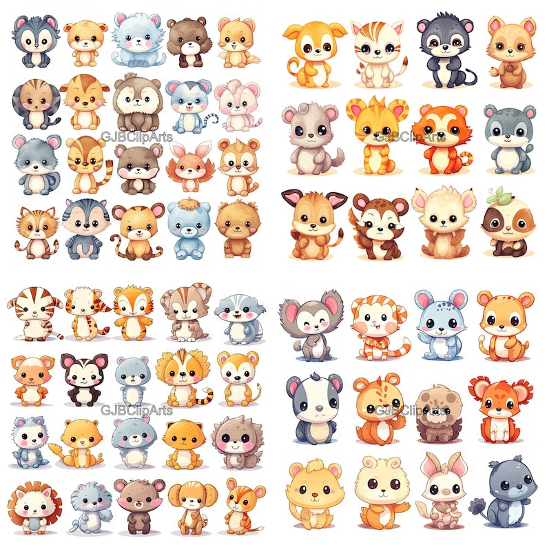 Animal Clipart Digital Stickers, Digital Clipart, Printable Stickers ...