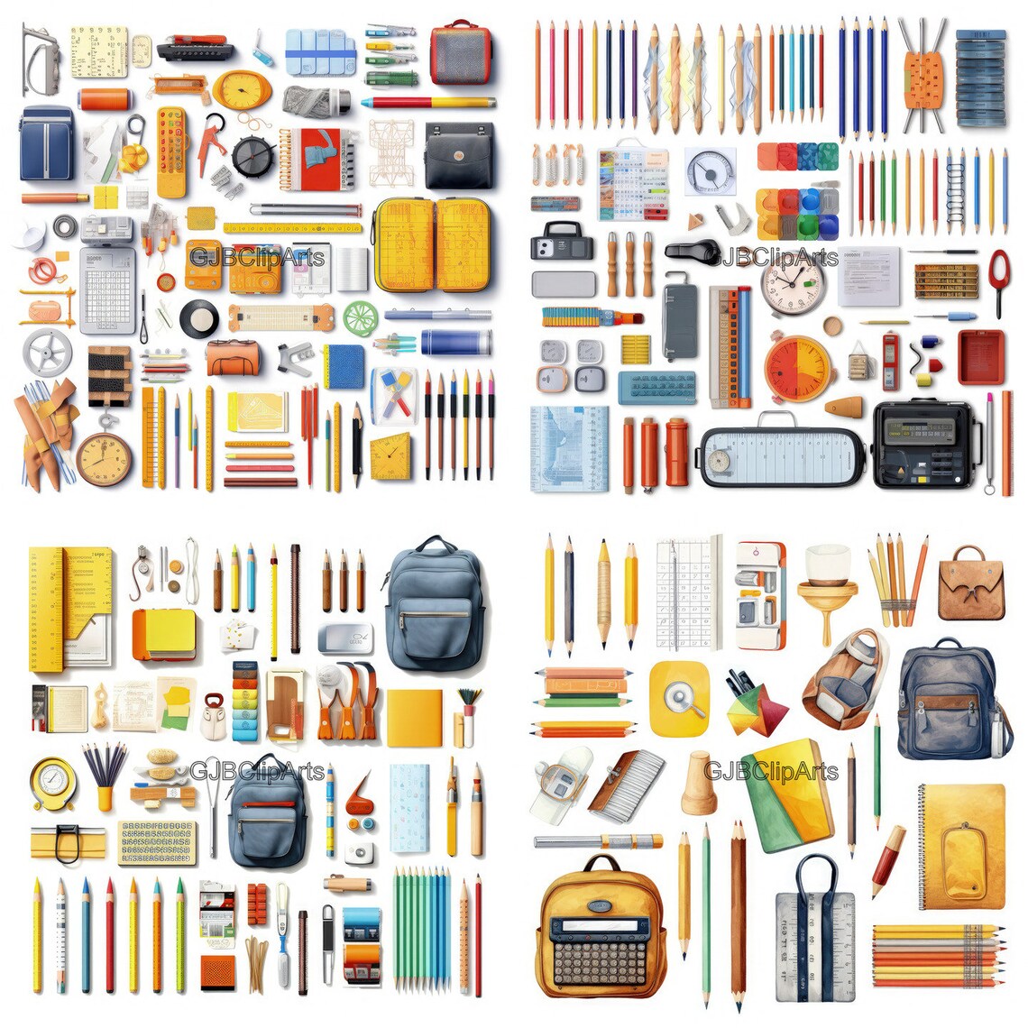 School Supplies Clipart, Pencil Clipart, Notebook Clipart, Junk Journal ...