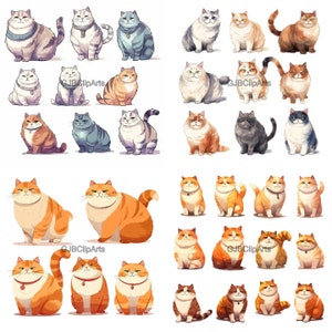 Cat Clipart Digital Stickers, Digital Clipart, Printable Stickers ...