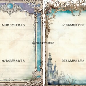 Frozen Kingdom Lined Page, Empty Journal Page Clipart, Junk Journaling ...