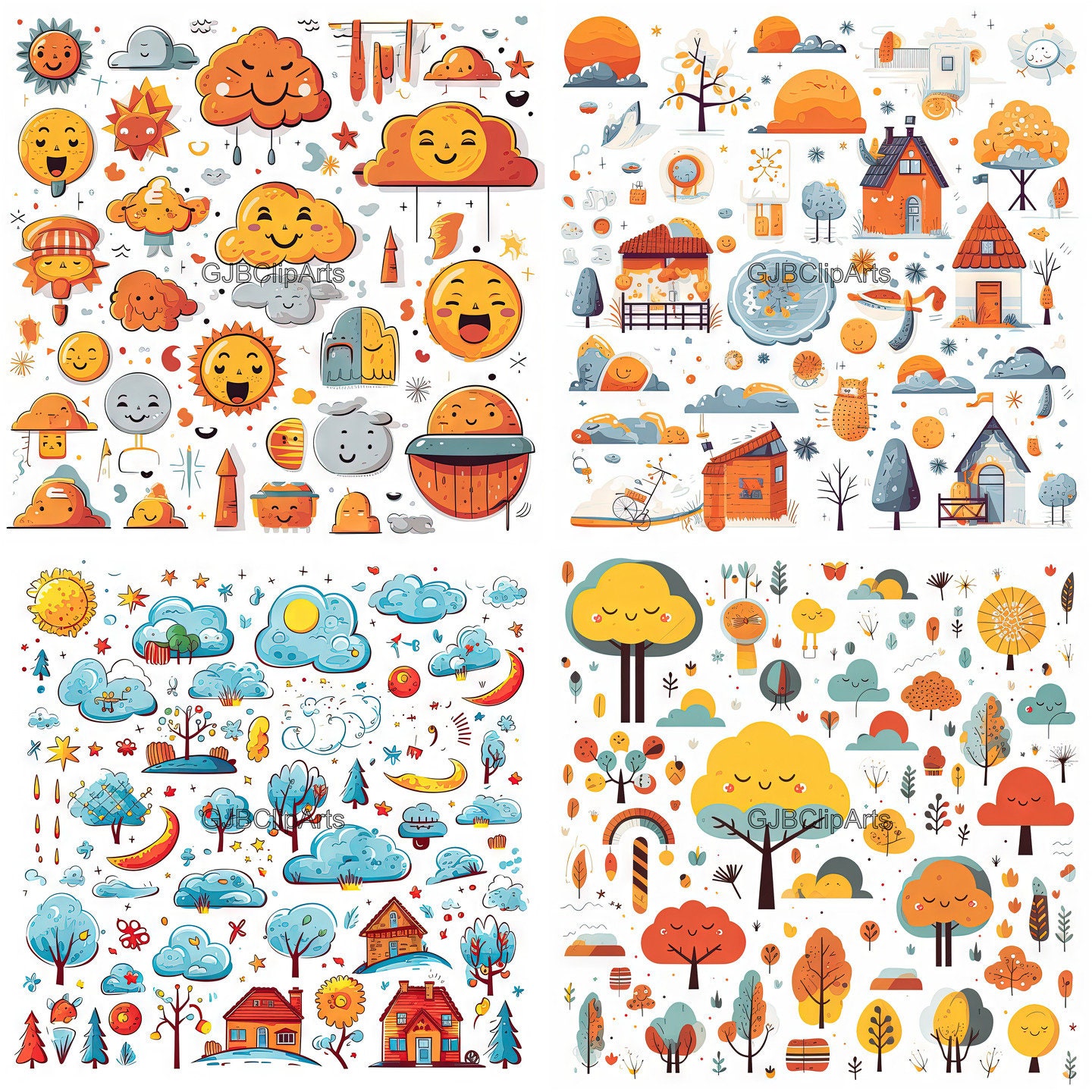 Weather Set Cartoon Vector Clipart, , Journaling Bible, Journaling for ...