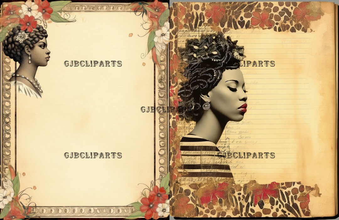 African American Lined Page Clipart, Empty Journal Page Clipart ...