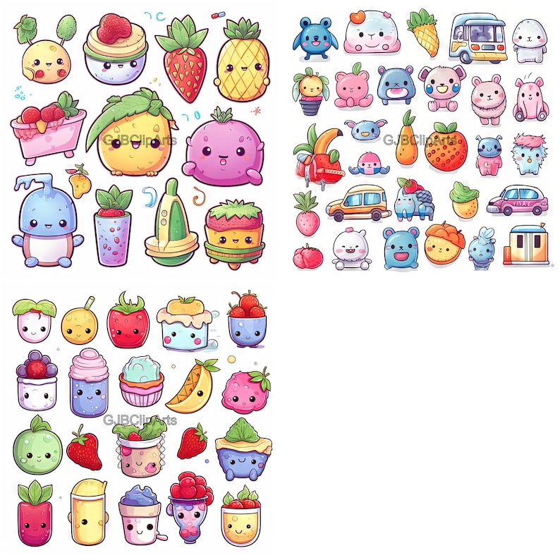 Kawaii Clipart, Kawaii Bundle Collection,digital Stickers, Digital ...