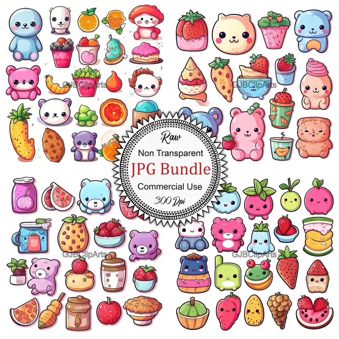 Kawaii Clipart, Kawaii Bundle Collection,digital Stickers, Digital ...