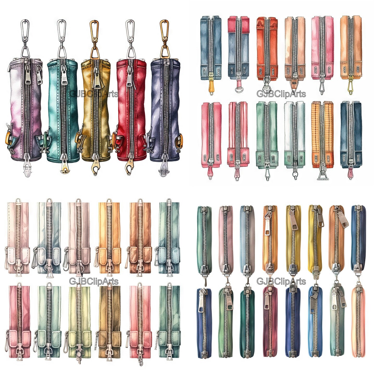 Diverse Collection of Vintage Zippers ,timeless Mechanismsdigital ...