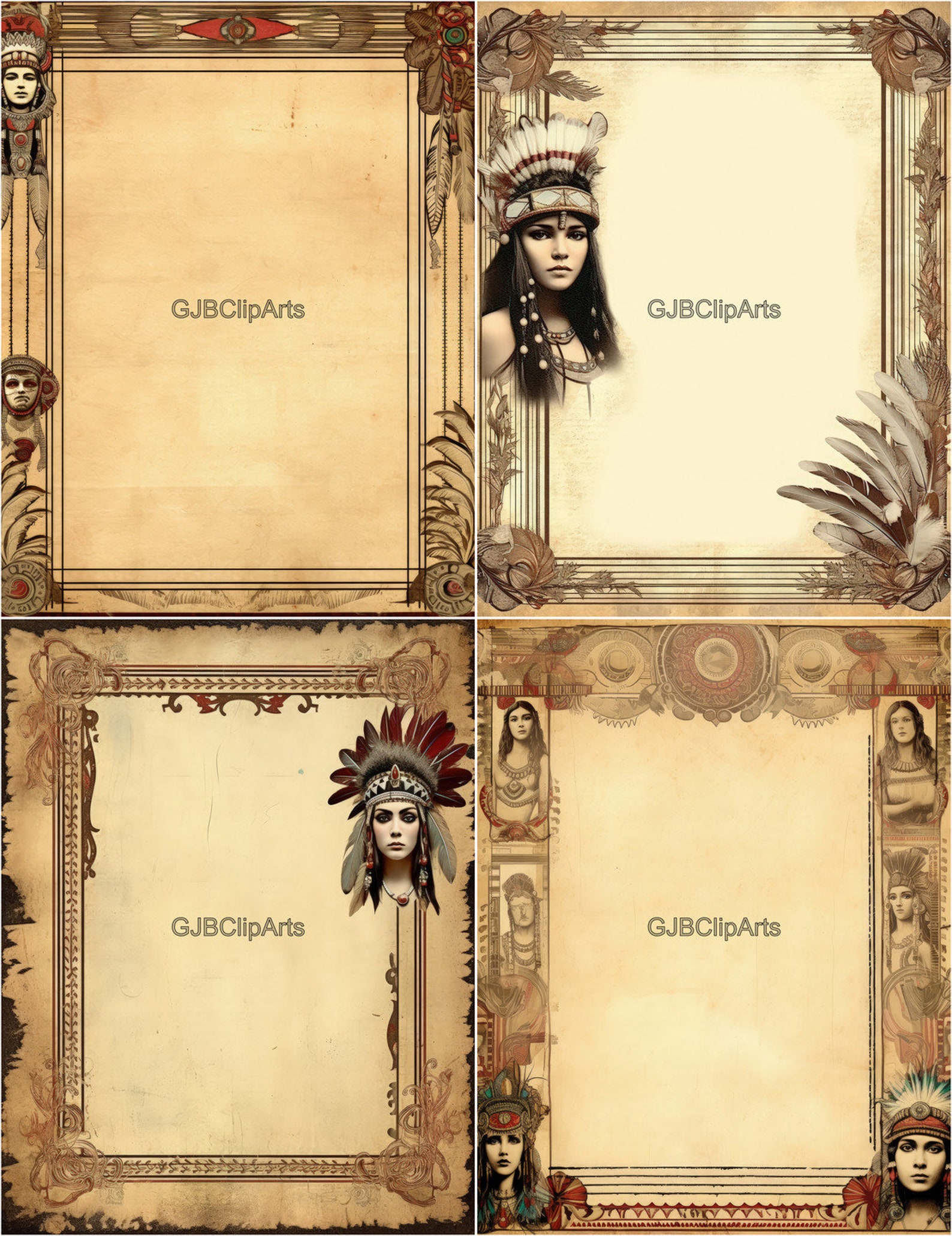 Native Americans Lined Page Clipart Tepee Clipart Feather Clipart ...