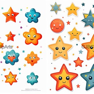 Stars Vector Clipart, Journaling Embellishments, Scrapbooking Paper ...
