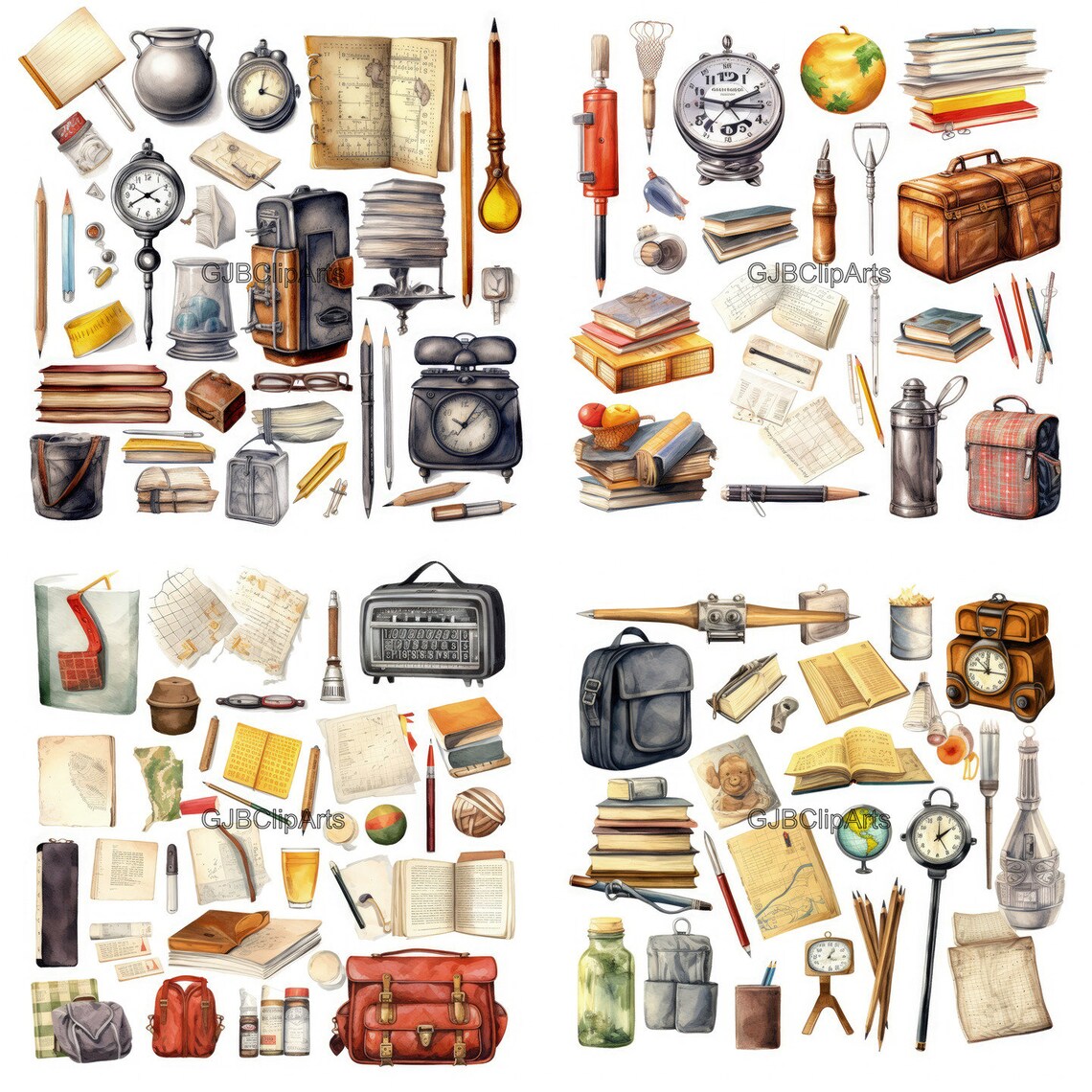 School Memories Clipart, Diploma Clipart, School Bus Clipart, Junk ...