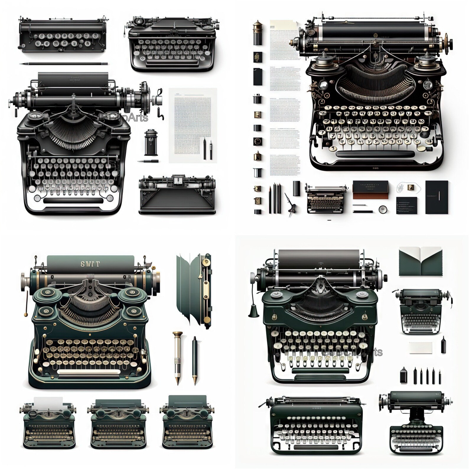 Dark Academia Typewriter Collection: Vintage-inspired Clipart ...