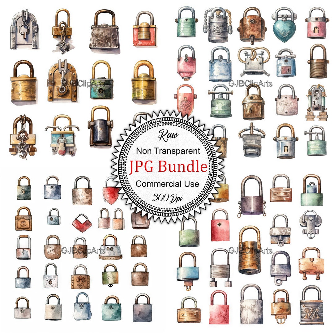 Vintage Locks Clipart Collection - Digitized Clipart ,digital Clipart ...