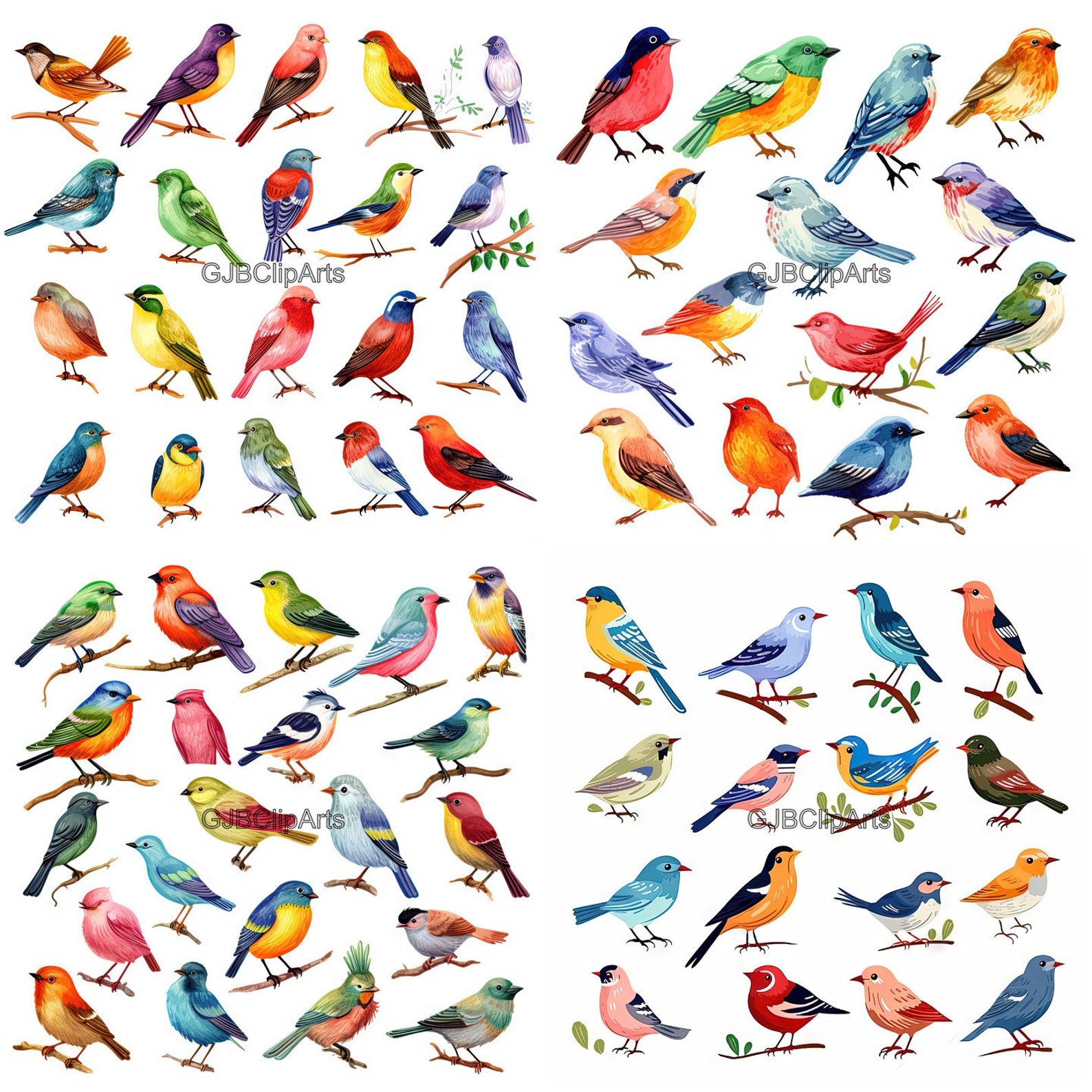 Bird Clipart Digital Stickers, Digital Clipart, Printable Stickers ...