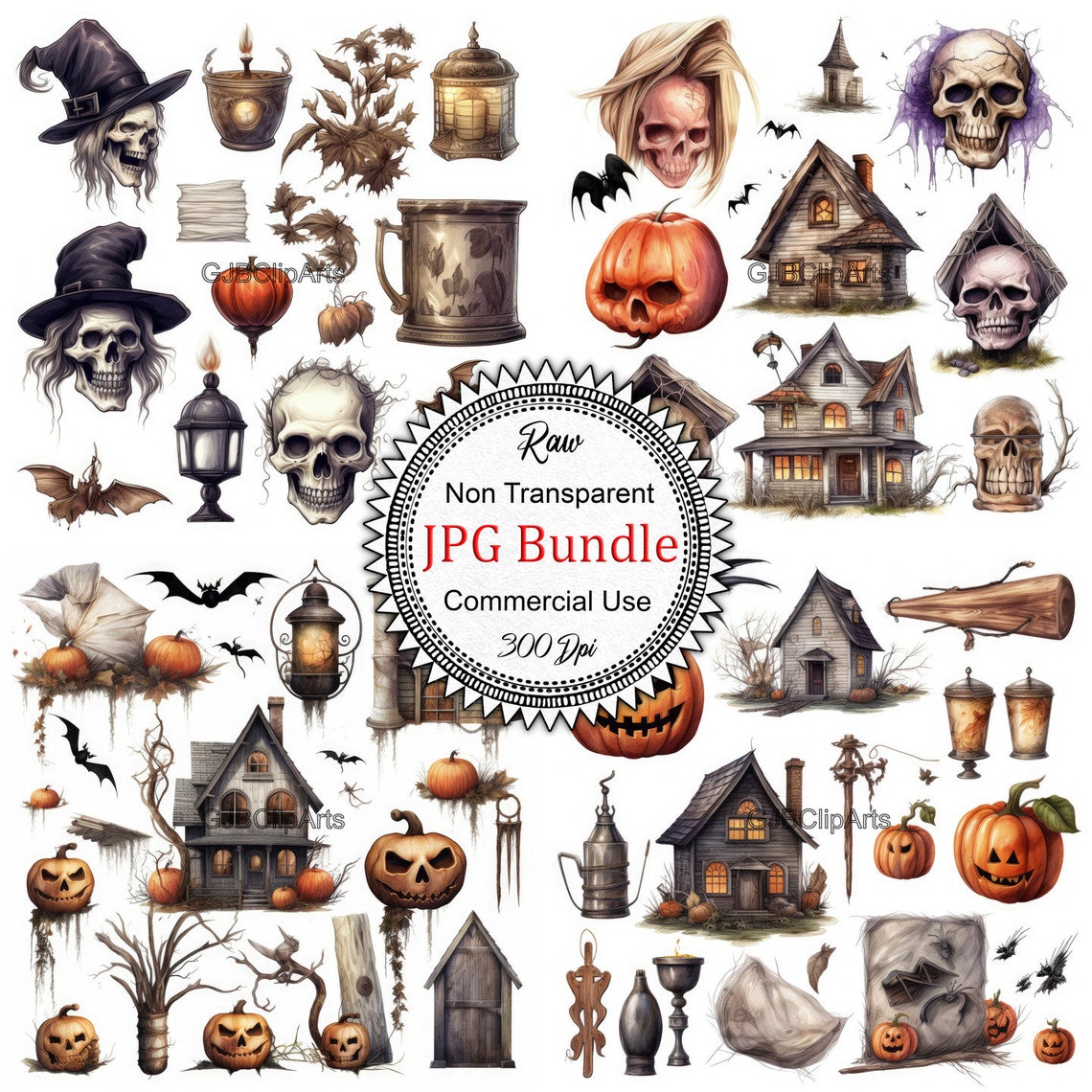 Halloween Haunts Clipart Spooky Clipart Holiday Clipart - Etsy
