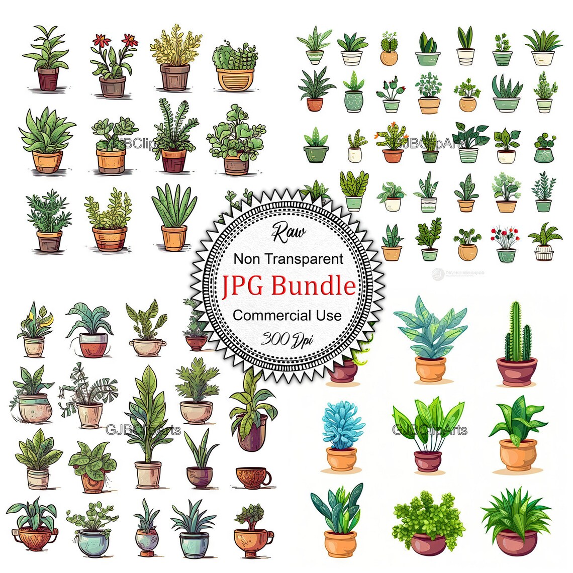 Home Plants Clipart Digital Stickers, Digital Clipart, Printable ...