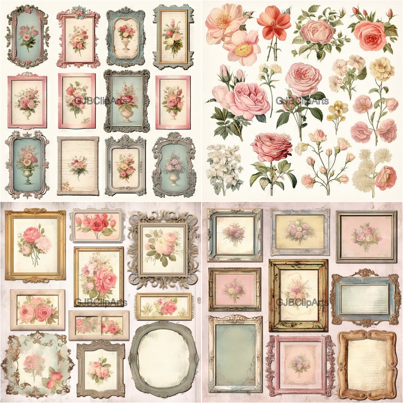 Victorian Shabby Chic Painting Clipart, , Journaling for Remarkable ...