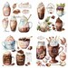 Warm and Cozy Hot Cocoa Collection Clipart: Watercolor Winter Beverages ...