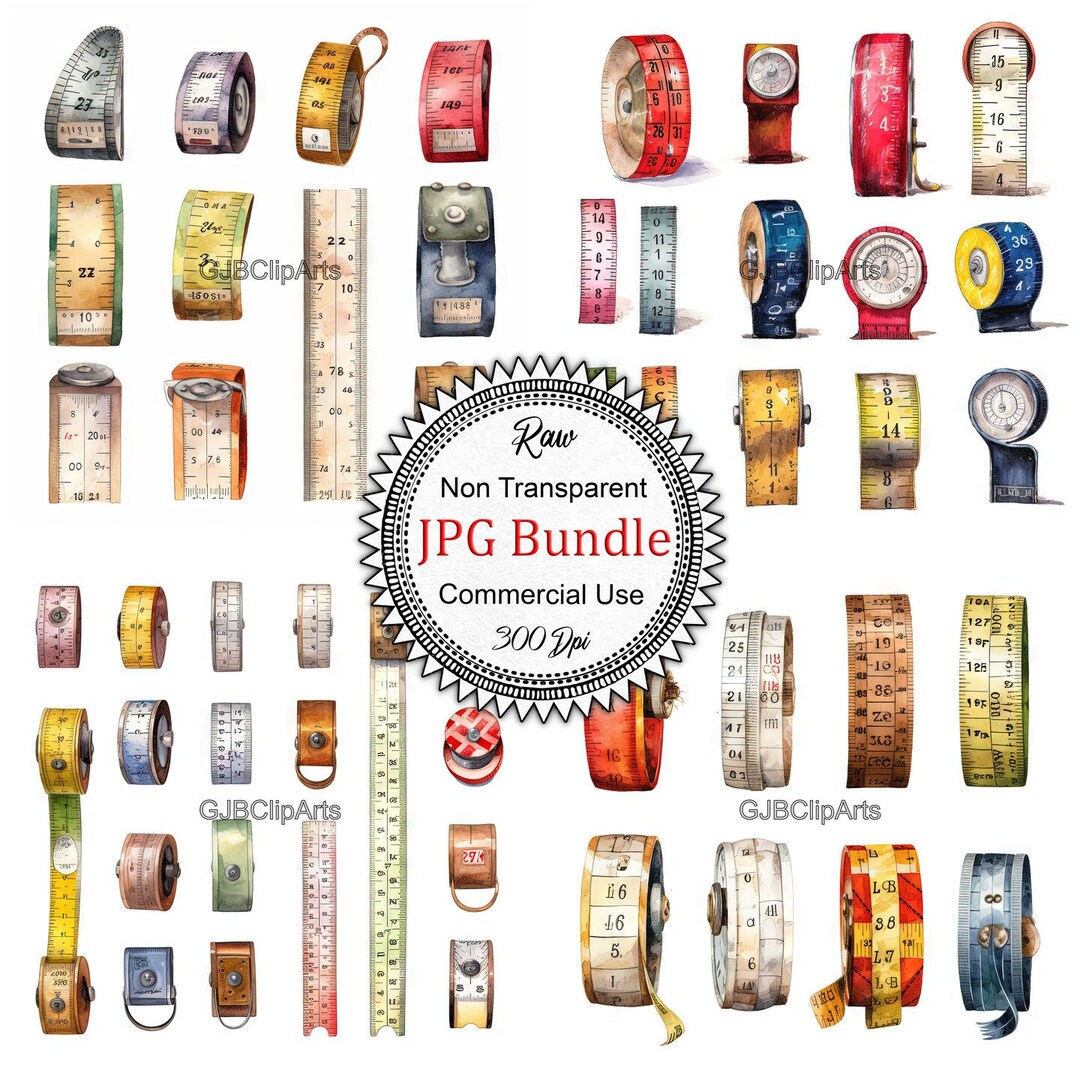 Measuring Tapes Collection Set ,vintage Lovers,digital Clipart ...