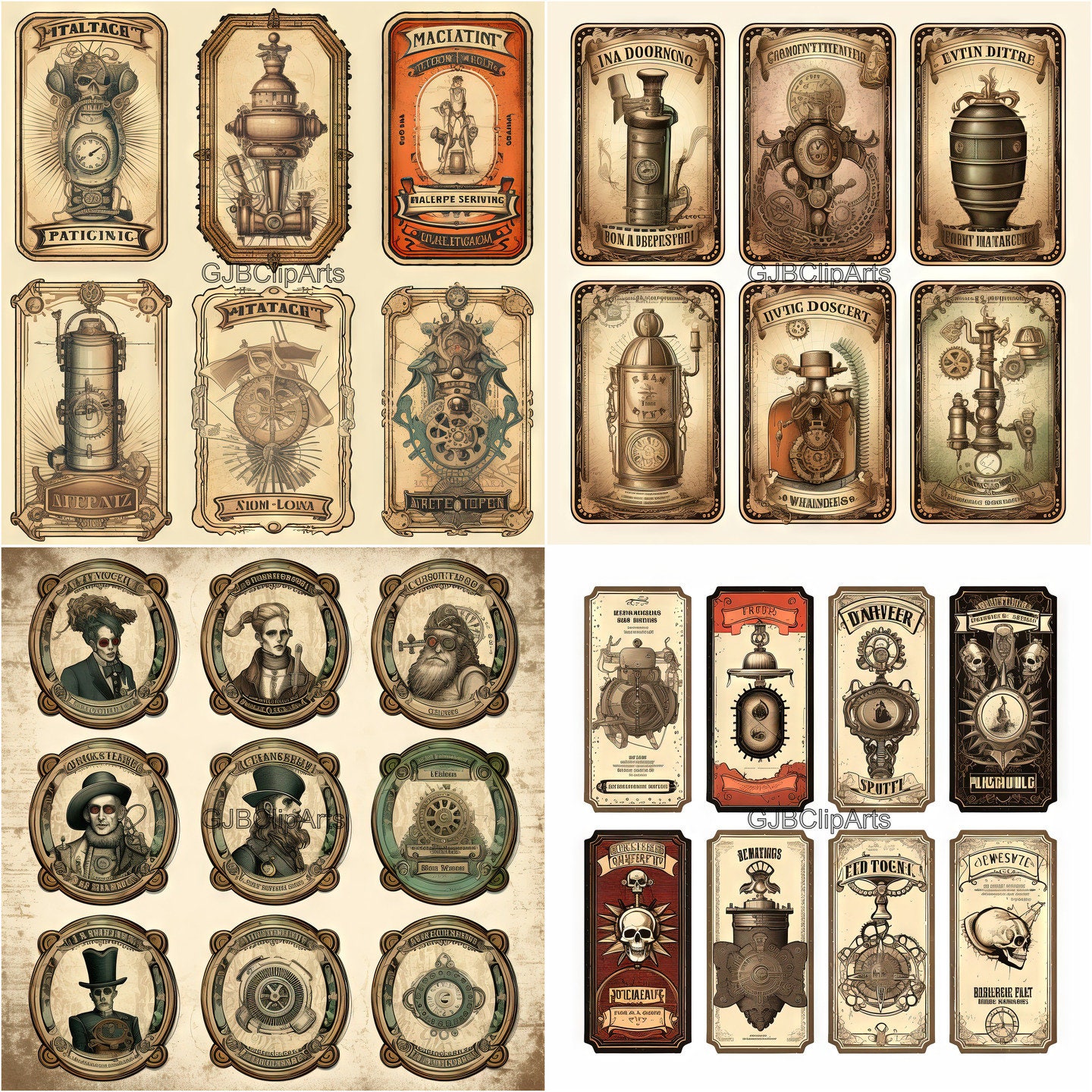 Vintage Steampunk Labels - Digitized Artwork Collection ,digital ...