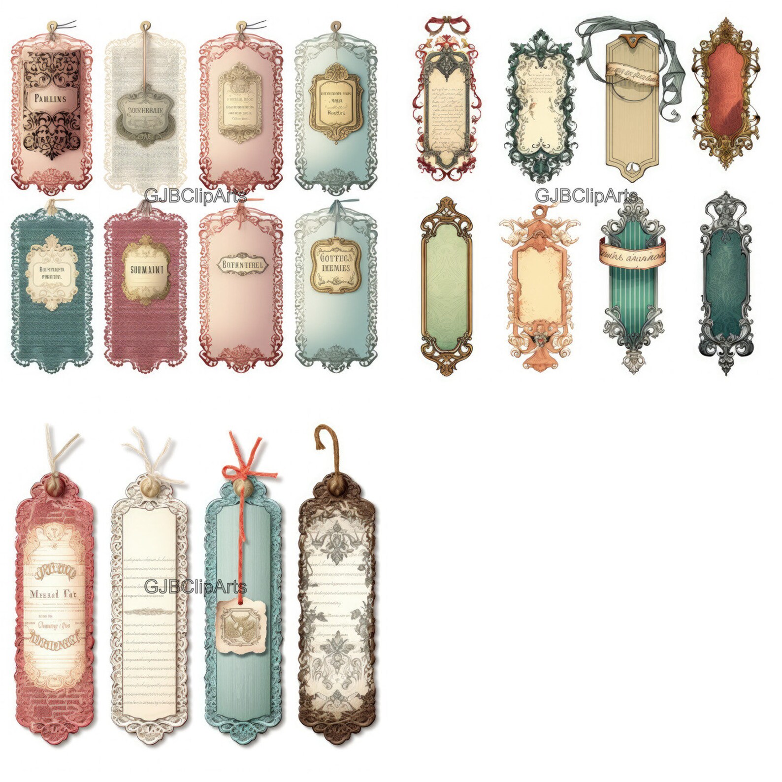 Knitting Tall Ornate Labels Clipart, , , , Scrapbooker ...